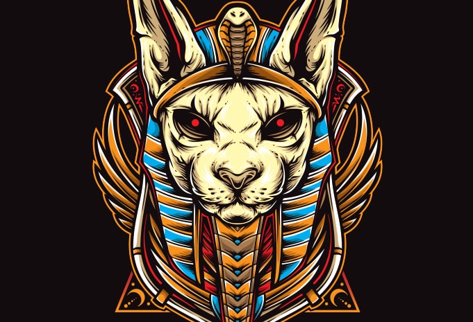 cat anubis t shirt vector file