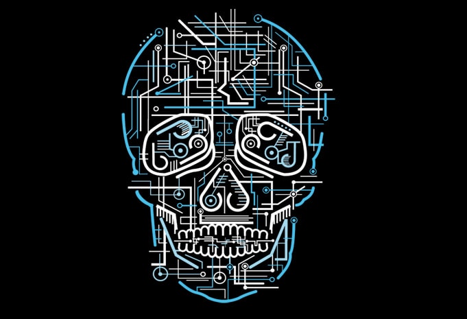 Electric Skull vector clipart